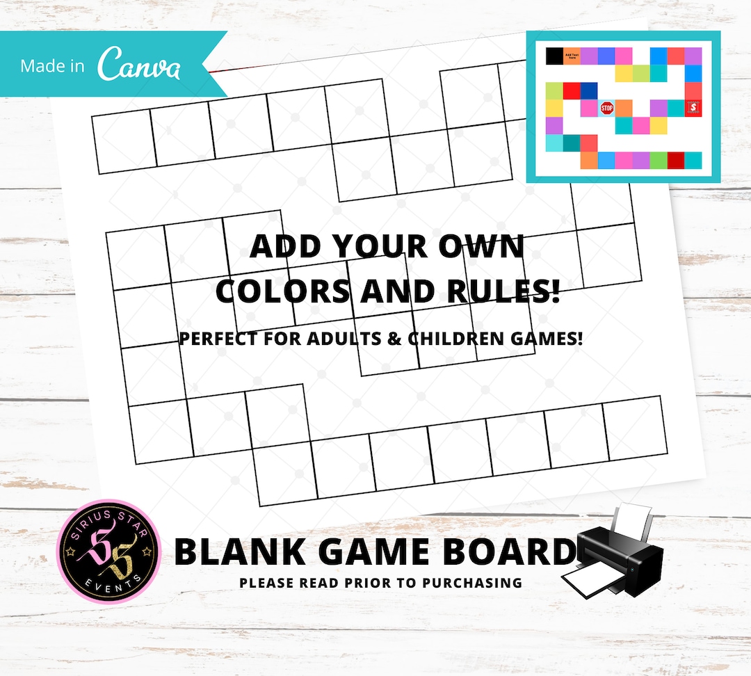 Blank Game Board, Kids Game Board, Adult Game Board, Canva Game Board ...