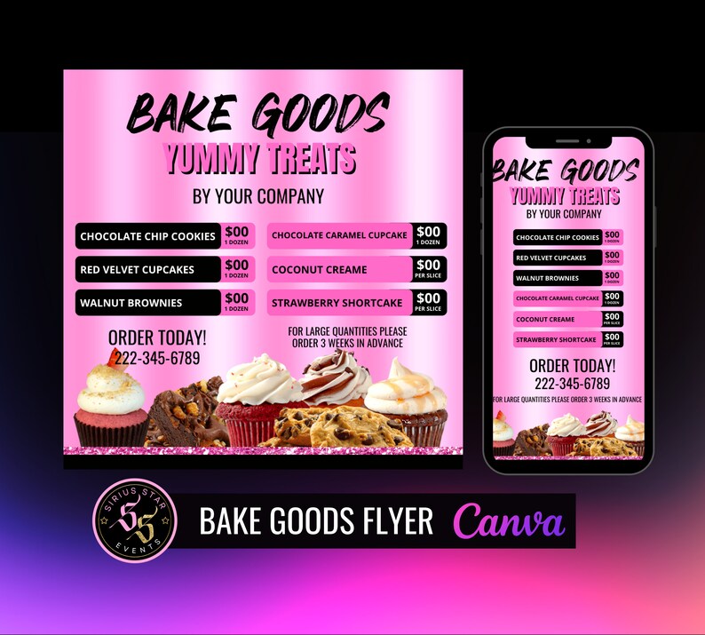Sweet Treat Flyer Template Bakery Business Sweets Business - Etsy