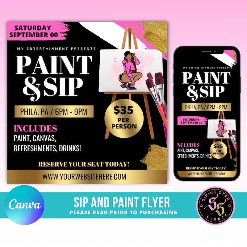 Paint Party Flyer - Etsy