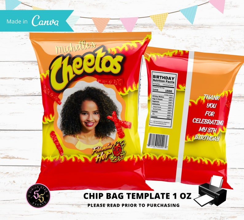 Custom Chip Bags Cheetos Custom Bag Personalized Cheetos - Etsy