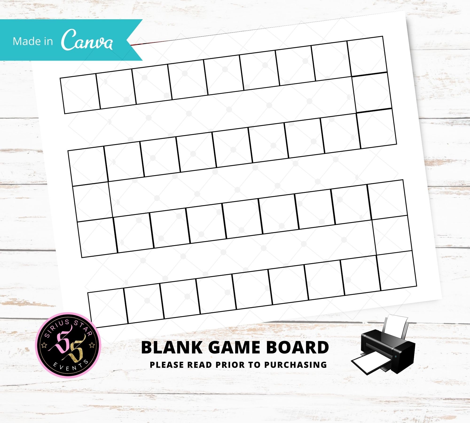 Blank Game Board Kids Game Board Adult Game Board Canva - Etsy
