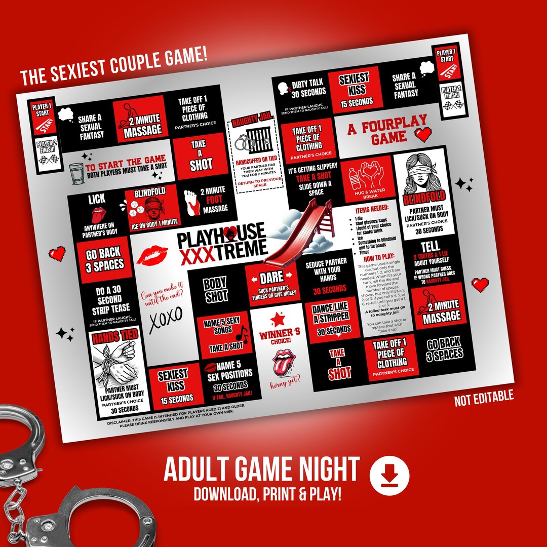 Adult Sex Game, Drinking Game, Honeymoon Game, Date Night Game, , Game Board Template ...