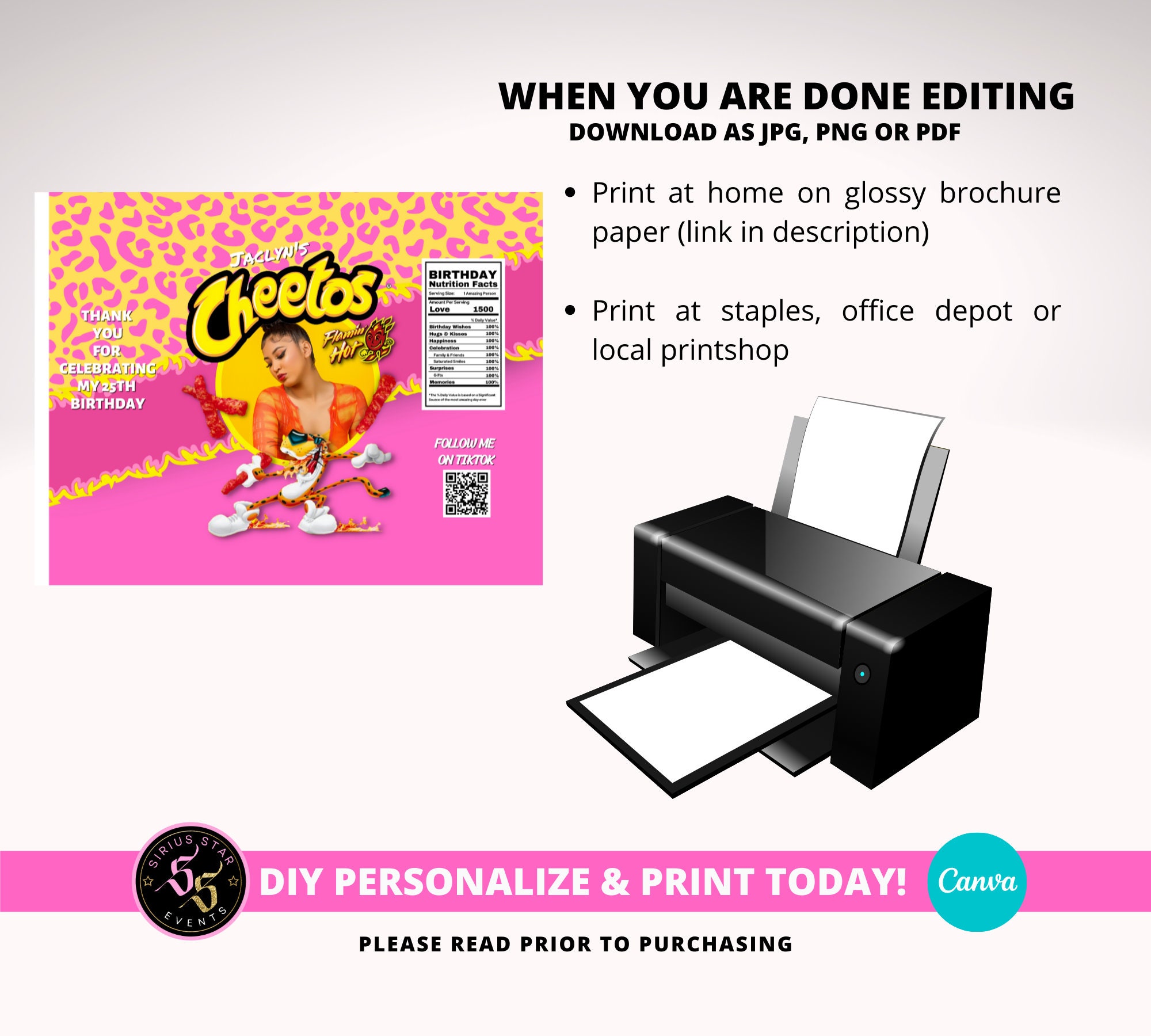 Custom Chip Bags, Cheetos Custom Bag, Personalized Cheetos Bag, Party ...