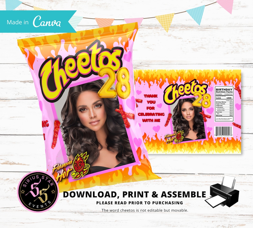 Custom Chip Bags, Cheetos Custom Bag, Personalized Cheetos Bag, Party ...