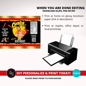 Custom Chip Bags, Cheetos Custom Bag, Personalized Cheetos Bag, Party ...