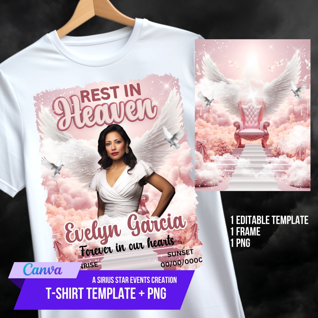 Memorial T-shirt Template Rest in Peace T-shirt for Funeral or ...
