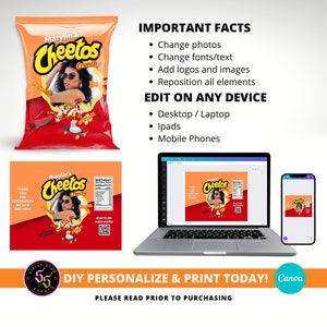 Custom Chip Bags, Cheetos Custom Bag, Personalized Cheetos Bag, Party ...