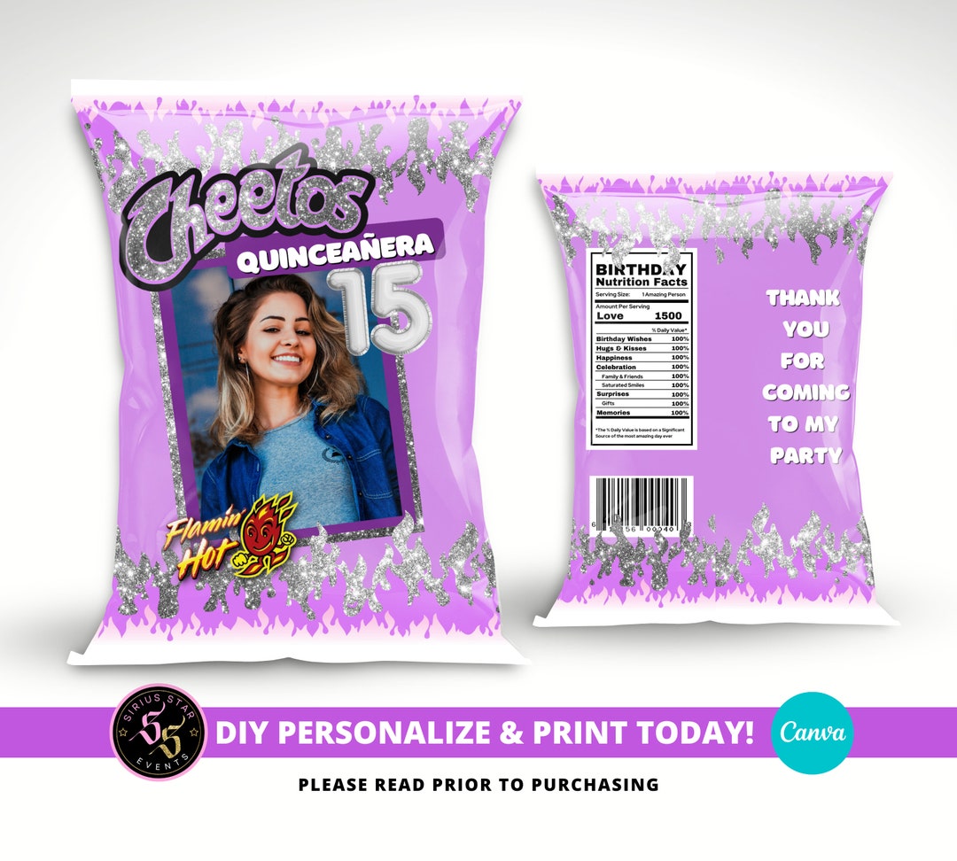 Custom Chip Bags, Cheetos Custom Bag, Personalized Cheetos Bag, Party ...