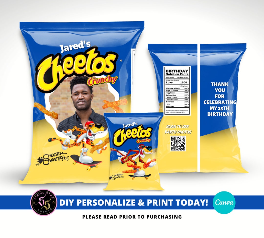 Custom Chip Bags, Cheetos Custom Bag, Personalized Cheetos Bag, Party ...
