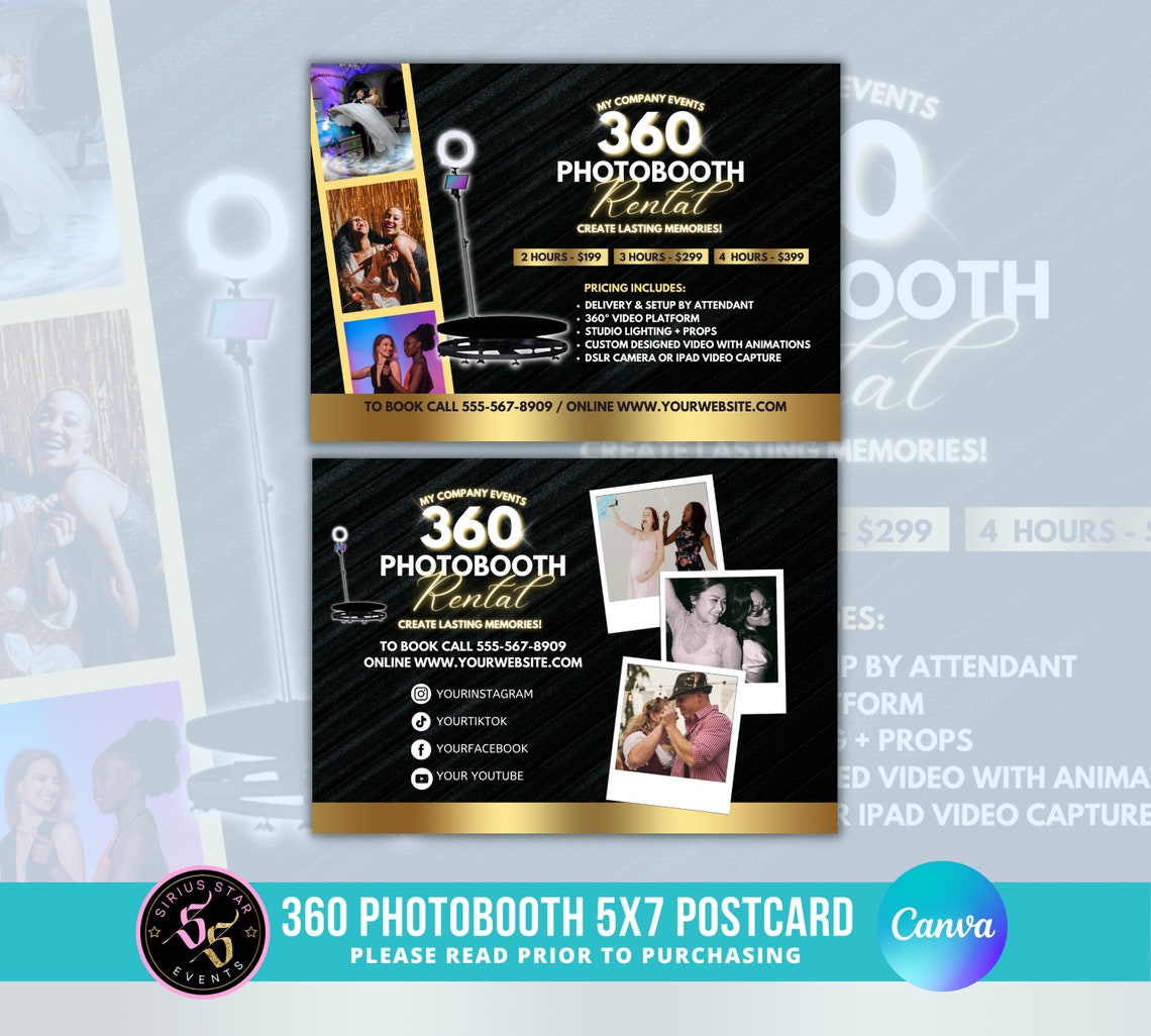 360 Photobooth Flyer 5x7 Party Flyer Event Flyer Wedding - Etsy