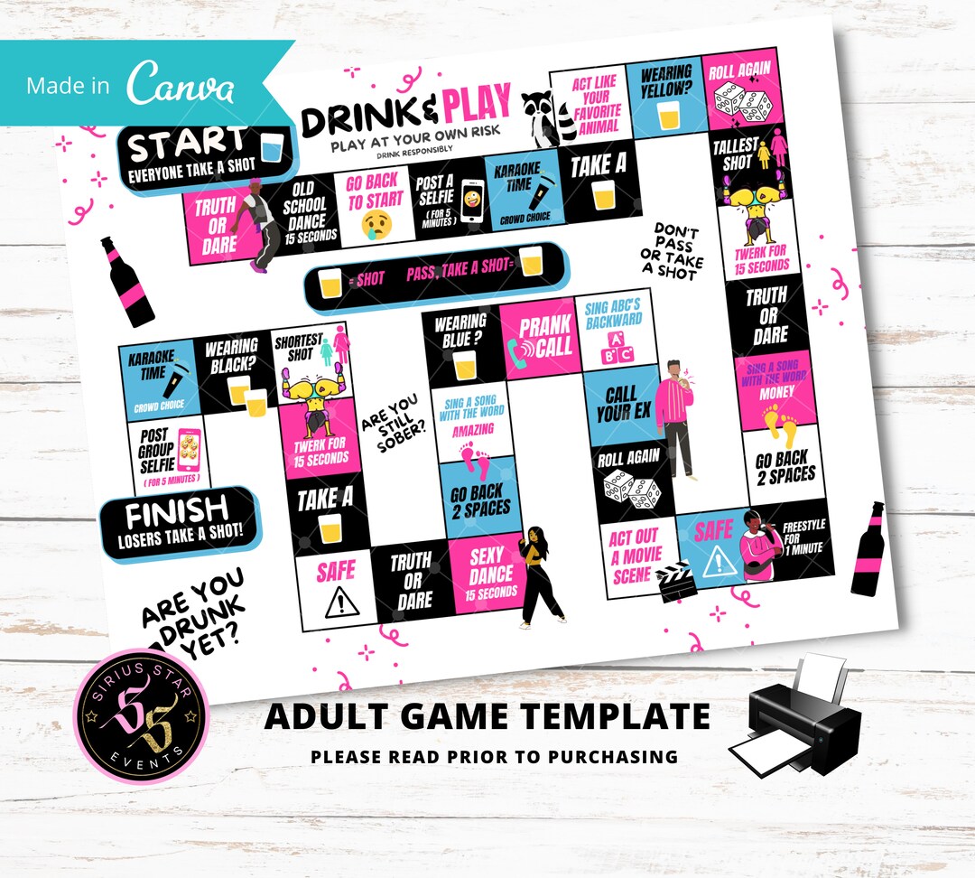Drinking Friends Game Board, Adult Games, Party Games, Friends Game ...