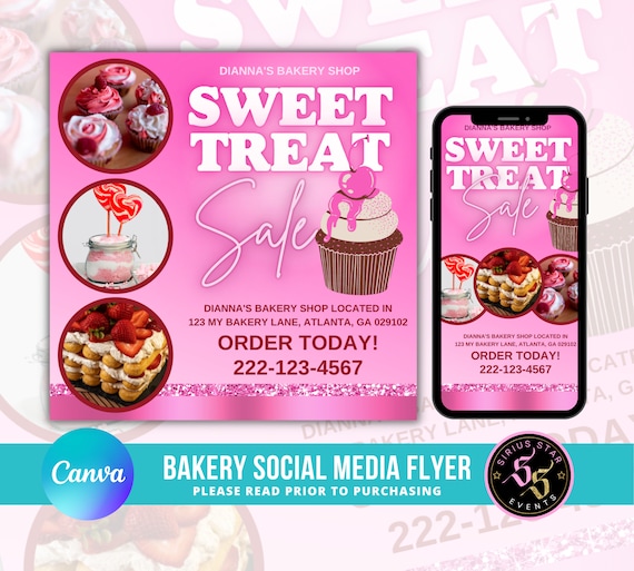 Sweet Treat Flyer Template Bakery Business Sweets Business - Etsy