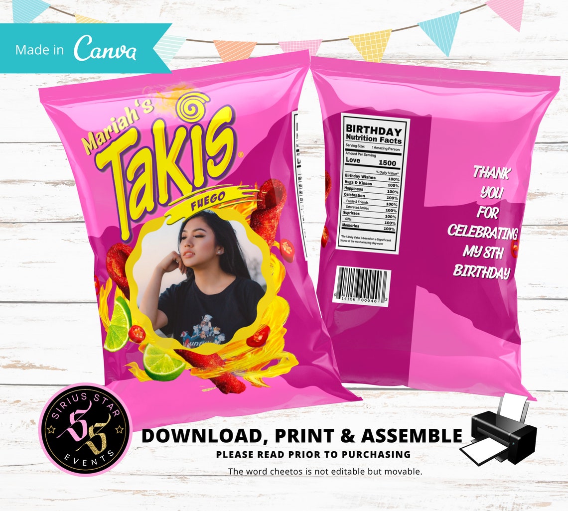 Custom Chip Bags Taki Custom Bag Personalized Taki Bag - Etsy