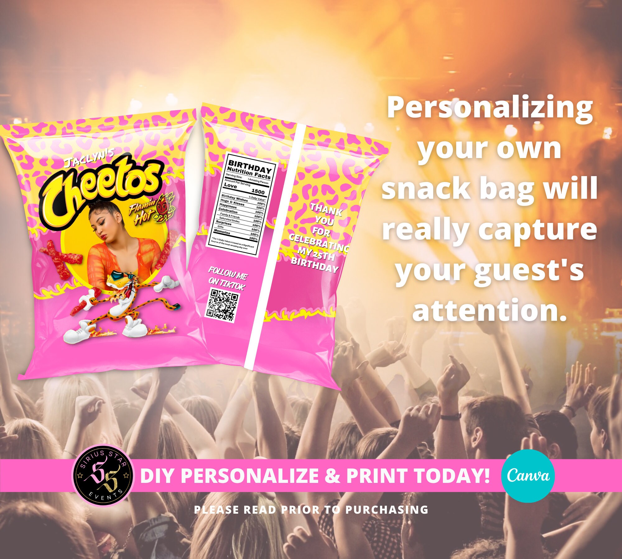 Custom Chip Bags, Cheetos Custom Bag, Personalized Cheetos Bag, Party ...