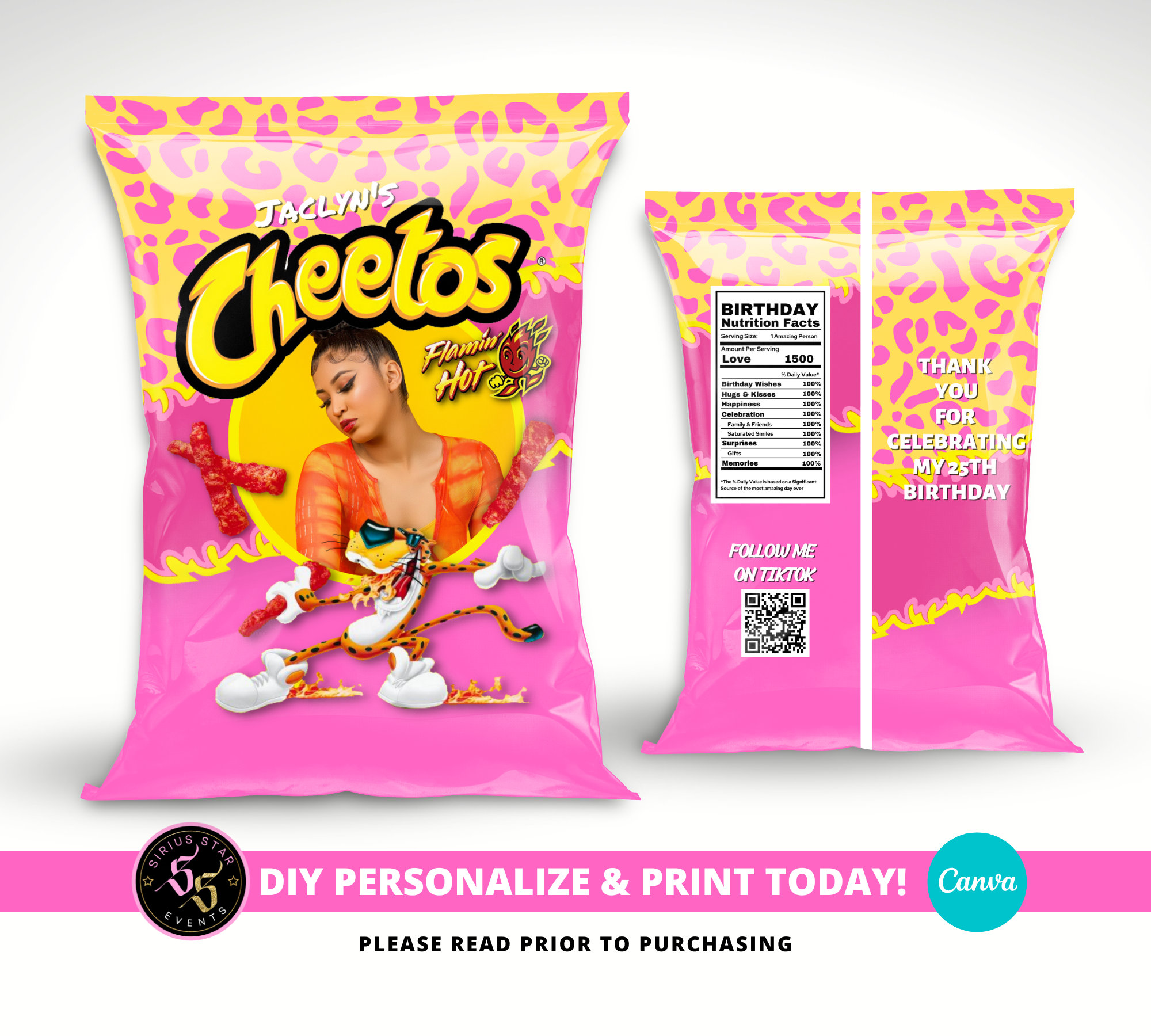 Custom Chip Bags, Cheetos Custom Bag, Personalized Cheetos Bag, Party ...