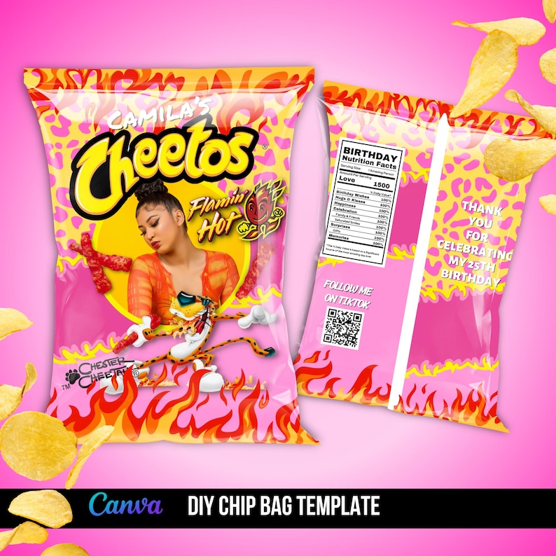 Custom Chip Bags,custom Chip Bag, Personalized Cheeto Bag, Party Favor ...