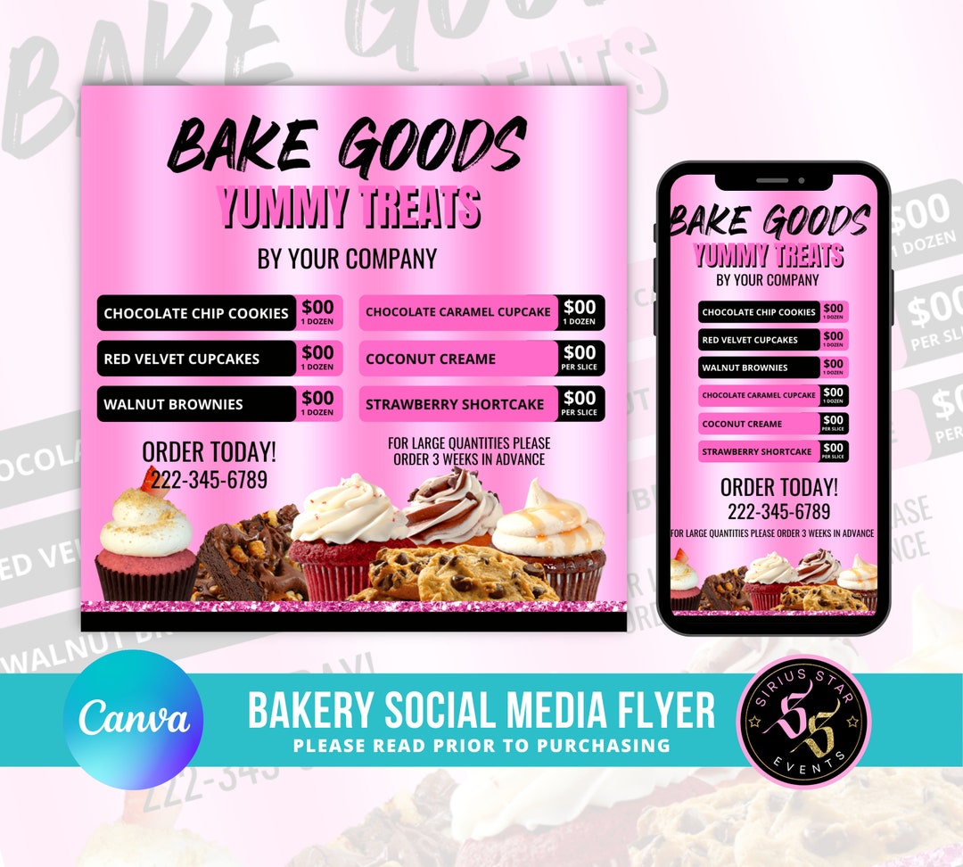 Sweet Treat Flyer Template, Bakery Business, Sweets Business, Cookies ...