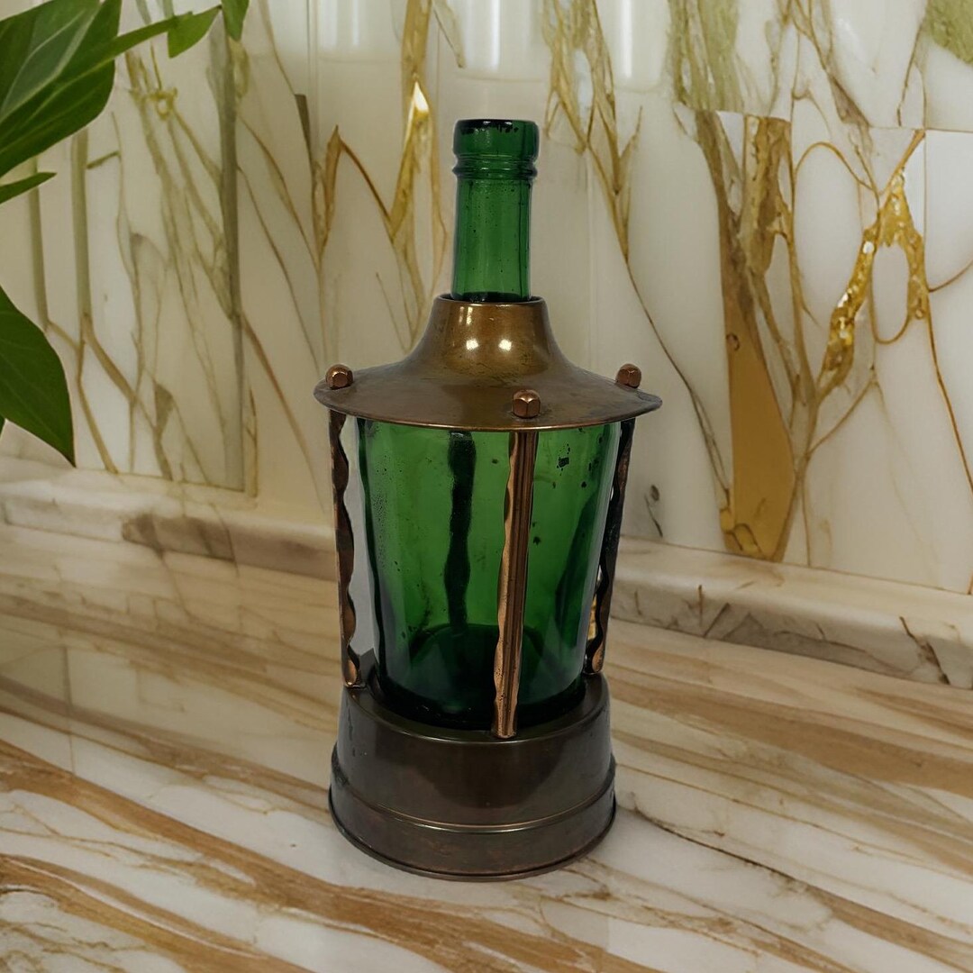 Musical Decanter Copper Green Glass Bar Lantern 1950s Made in Japan - Etsy
