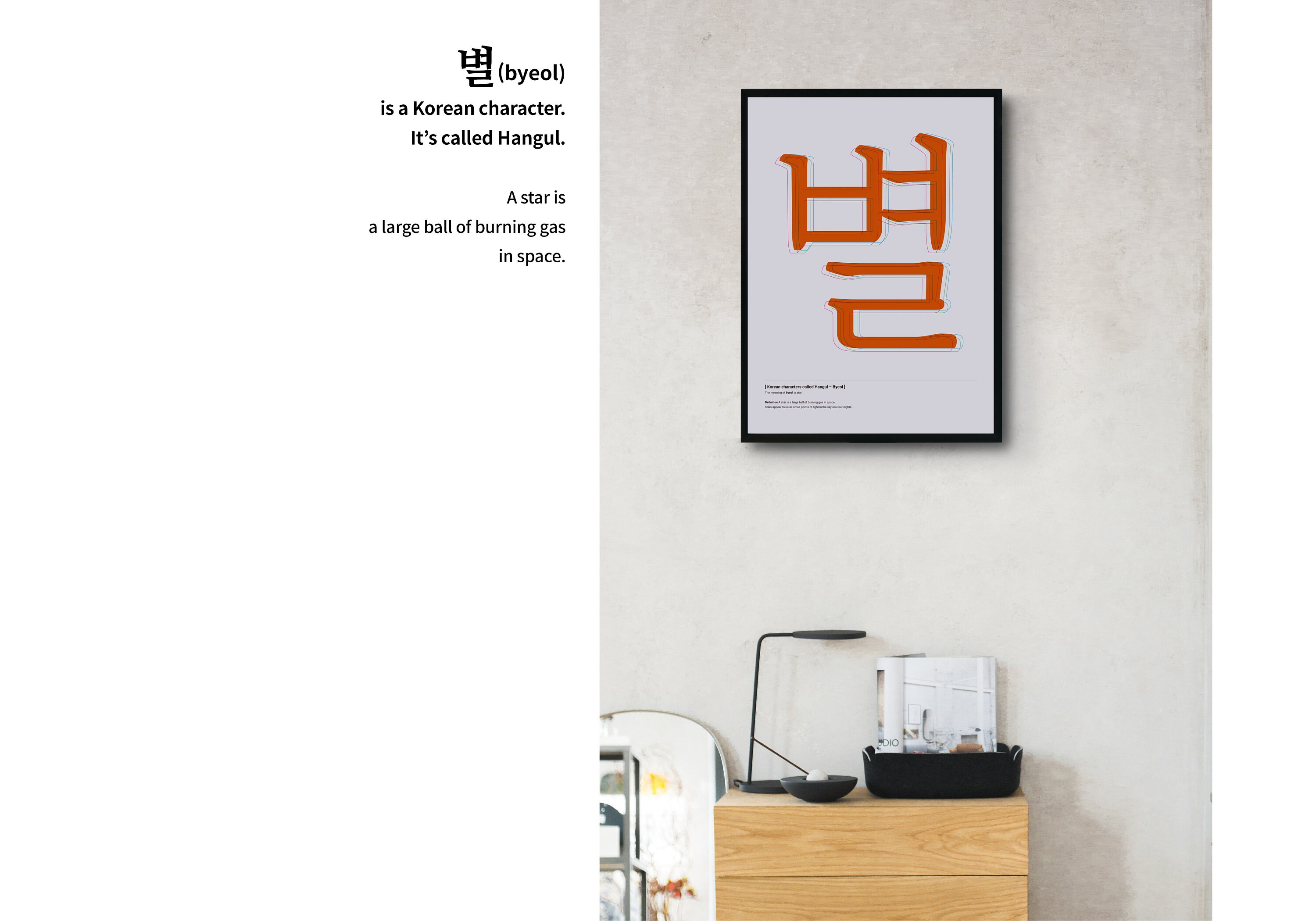 Hangul, Korean Alphabet, Korean Poster, Korean Character, Byeol, Hangul ...