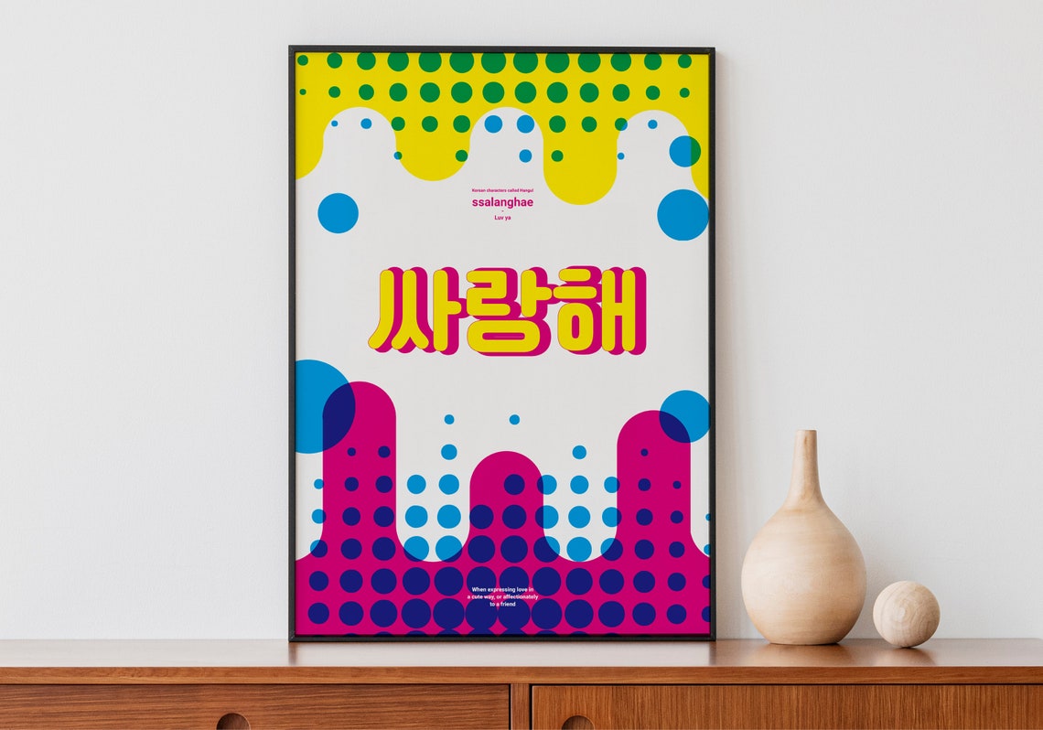 Hangul, Korean Alphabet, Korean Poster, Korean Characte, Hangul Poster ...