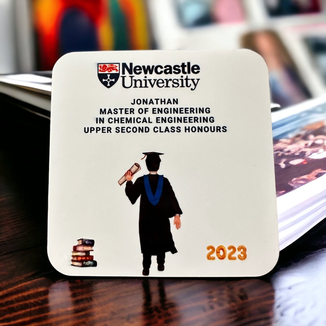 Graduation Gift Wooden Personalised Coaster. Complete With University ...