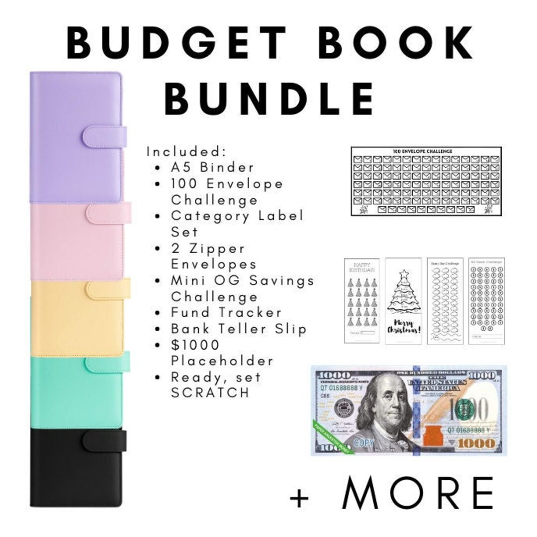 Budget Book Bundle/budget Binder/savings Challenges/zipper Envelopes ...