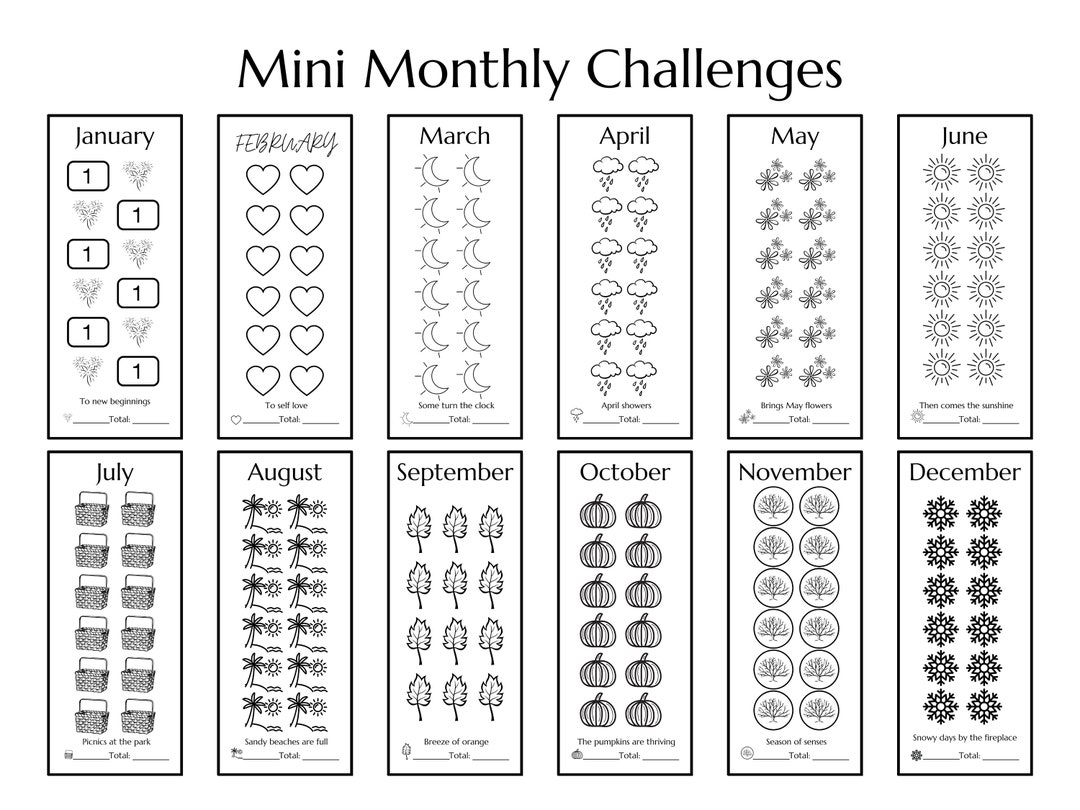 MONTHLY Mini Challenges - Etsy
