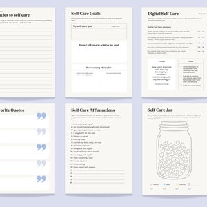 Self Care Digital Workbook, Self Care Journal, Self Care Planner ...