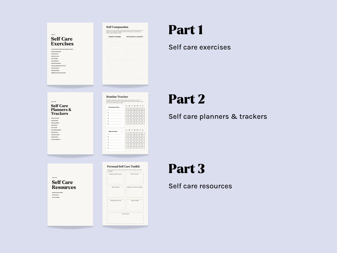Self Care Digital Workbook, Self Care Journal, Self Care Planner ...