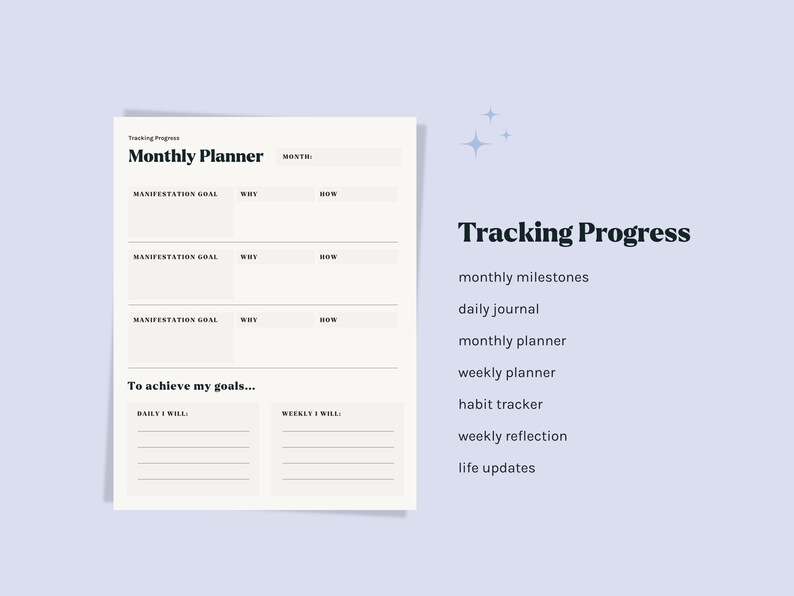 Digital Manifestation Journal and Planner 44 Page Digital PDF Printable ...