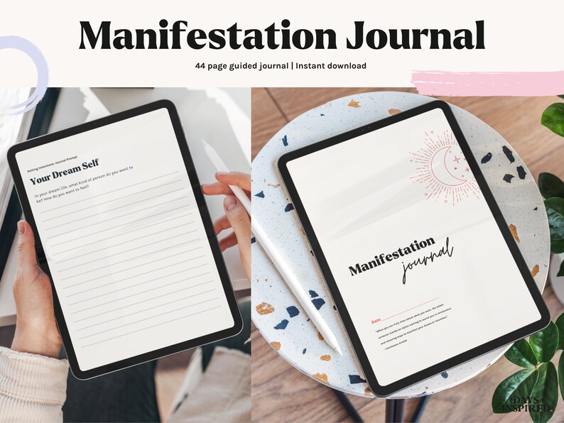 Digital Manifestation Journal and Planner 44 Page Digital PDF Printable ...