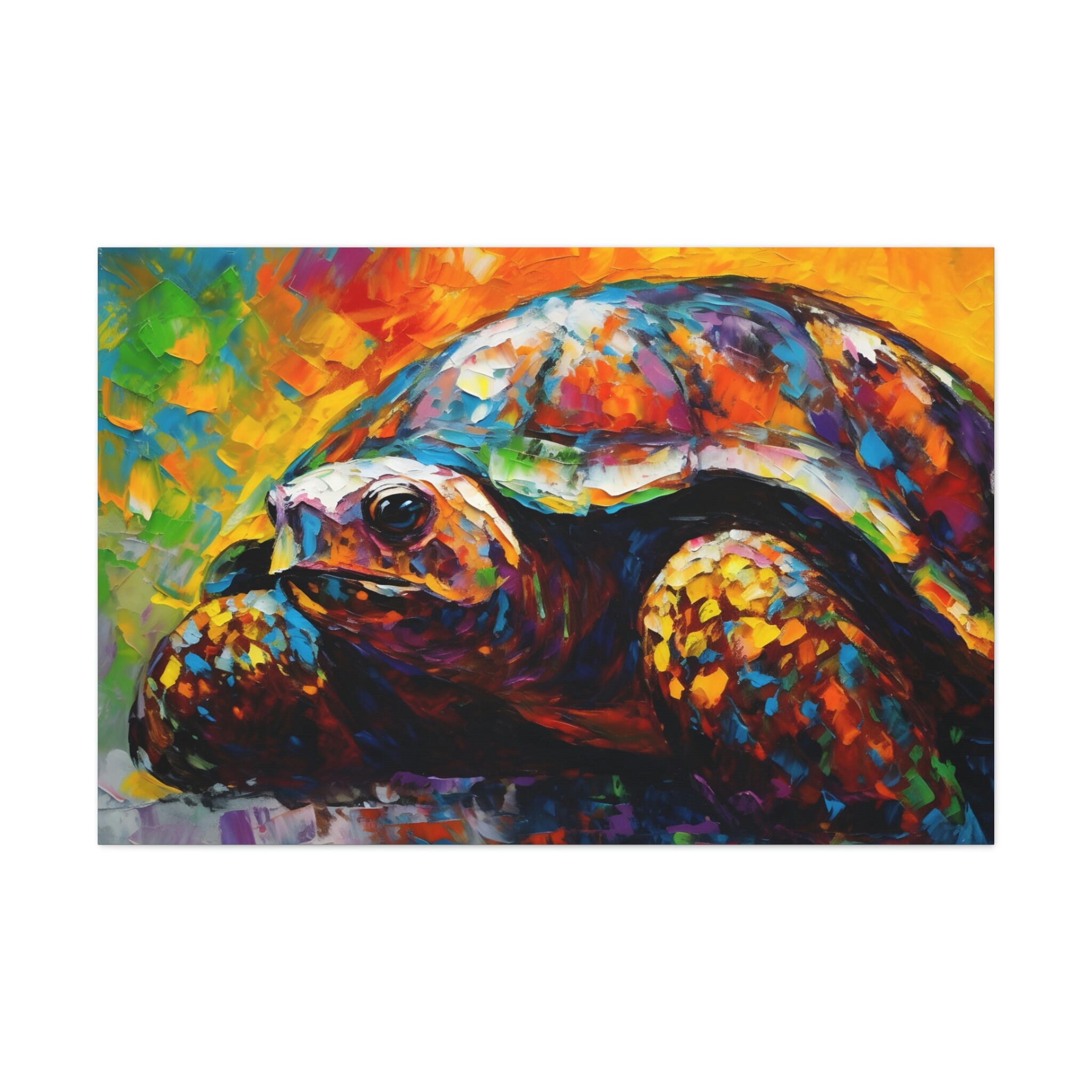 Abstract Tortoise Painting in Palette Knife Style Stretched - Etsy