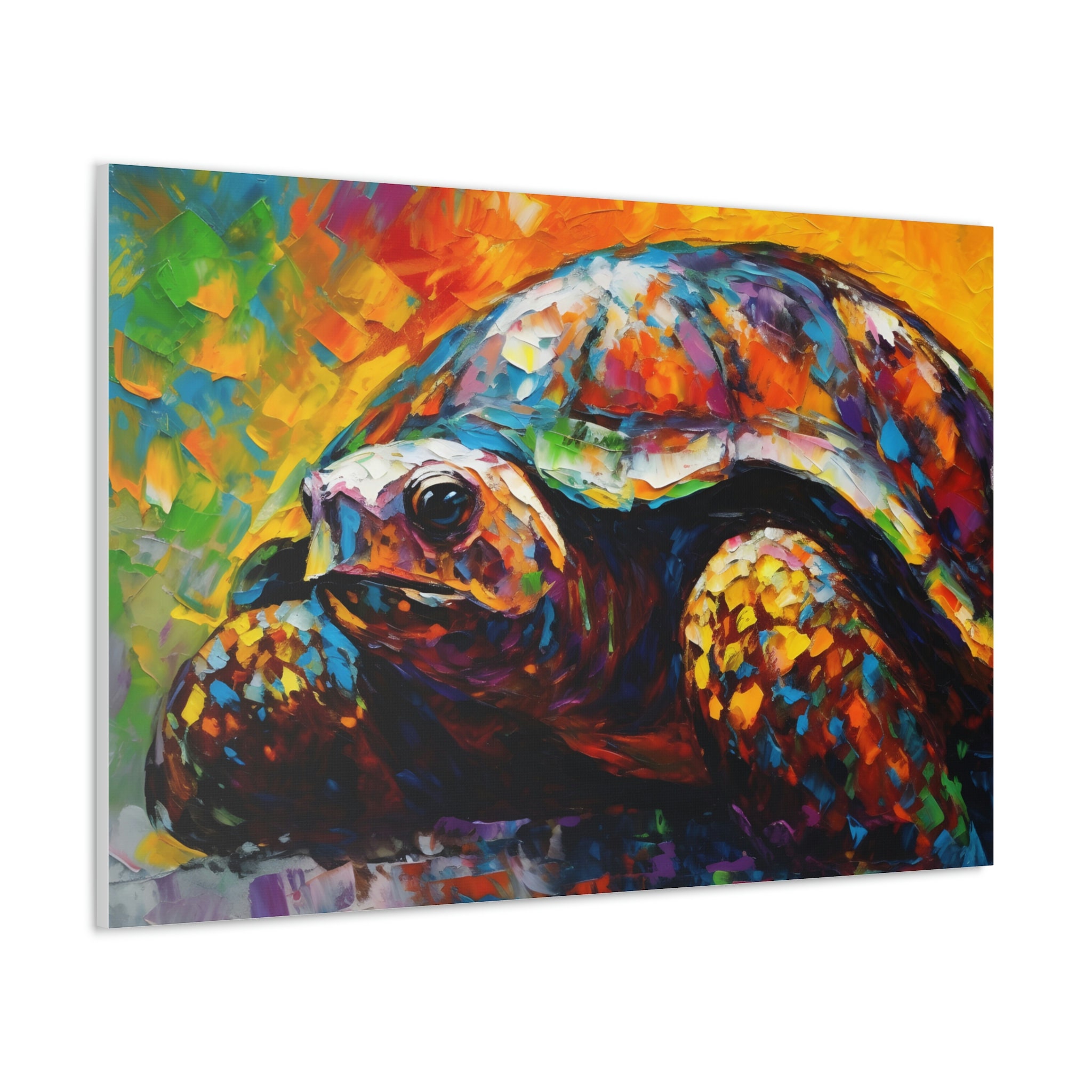 Abstract Tortoise Painting in Palette Knife Style Stretched - Etsy