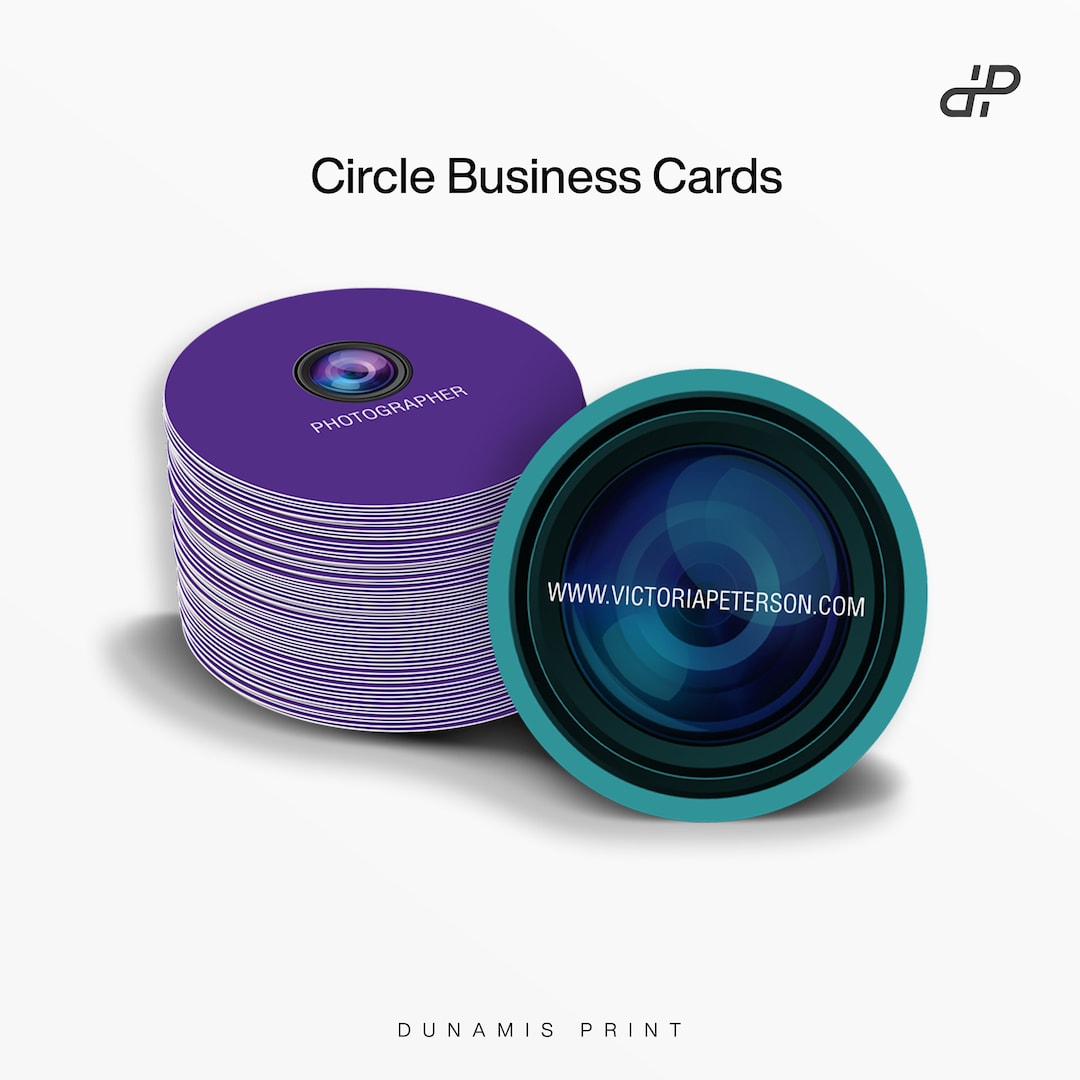 2 Circle Business Cards Round Business Cards Circular Business Cards ...