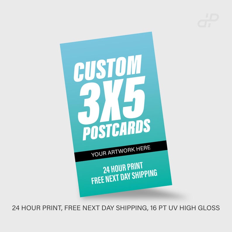 Custom 3x5 Postcard Printing: 16 Pt Glossy, Next Day Print & Shipping ...