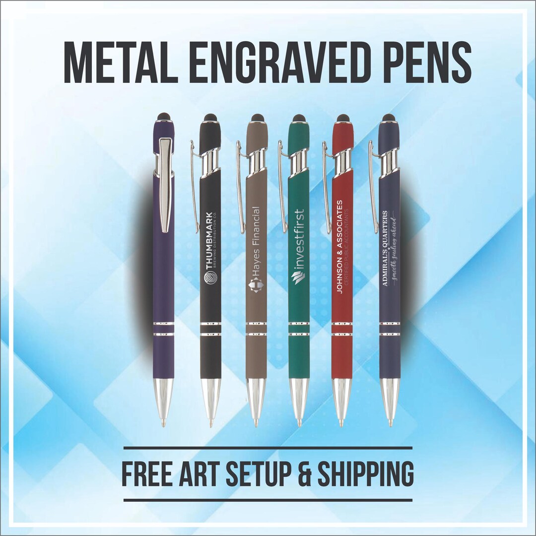 Custom Metal Ellipse Softy Stylus Pens - Laser Engraved With Free Setup ...