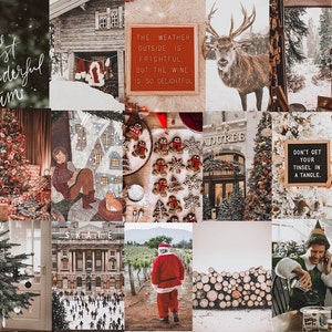 Christmas Wall Collage, Aesthetic Room Decor Christmas Aesthetic ...