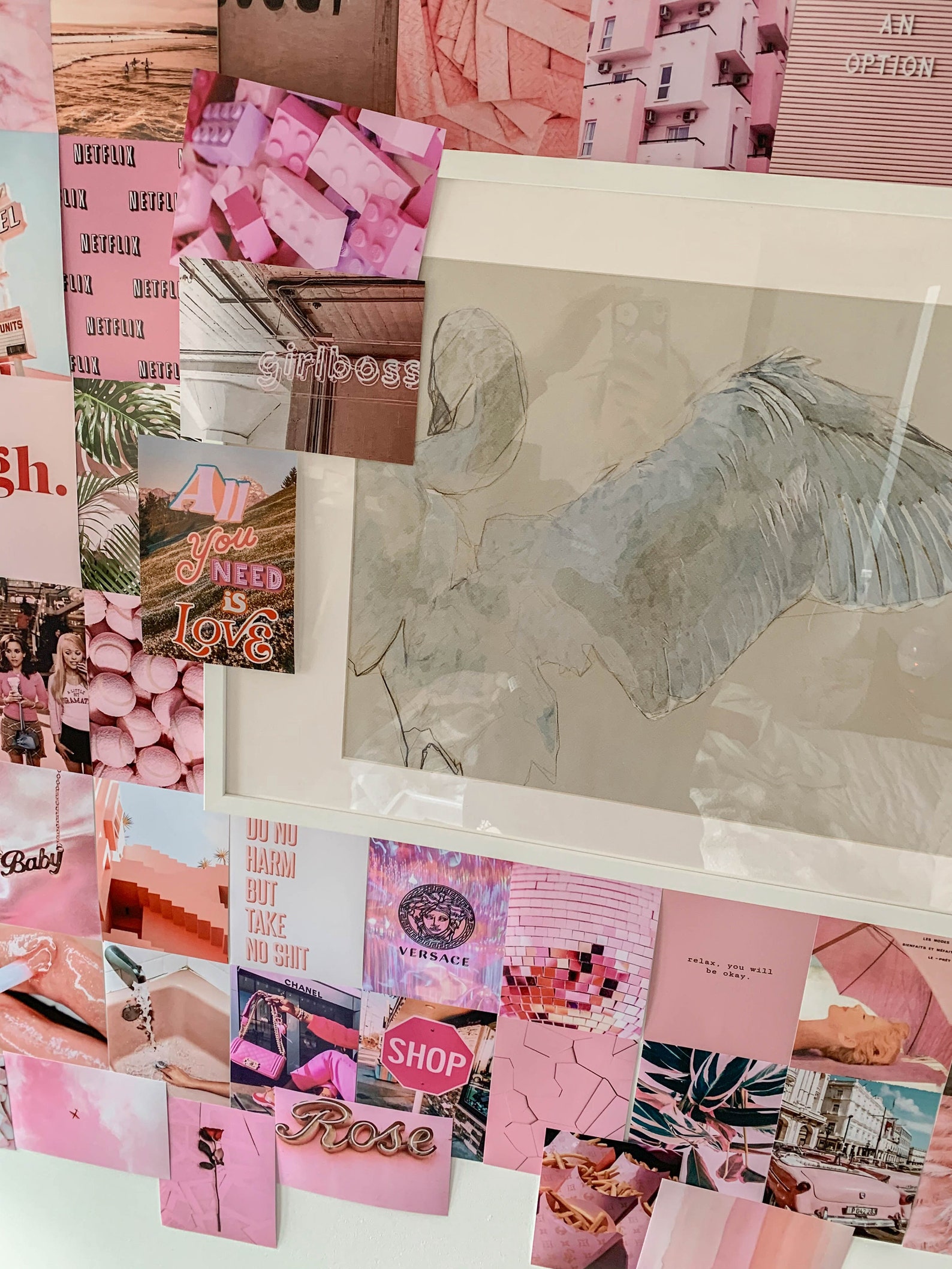 Pastel Wall Collage Kit - Digital Prints, Pink Aesthetic Posters, Above ...