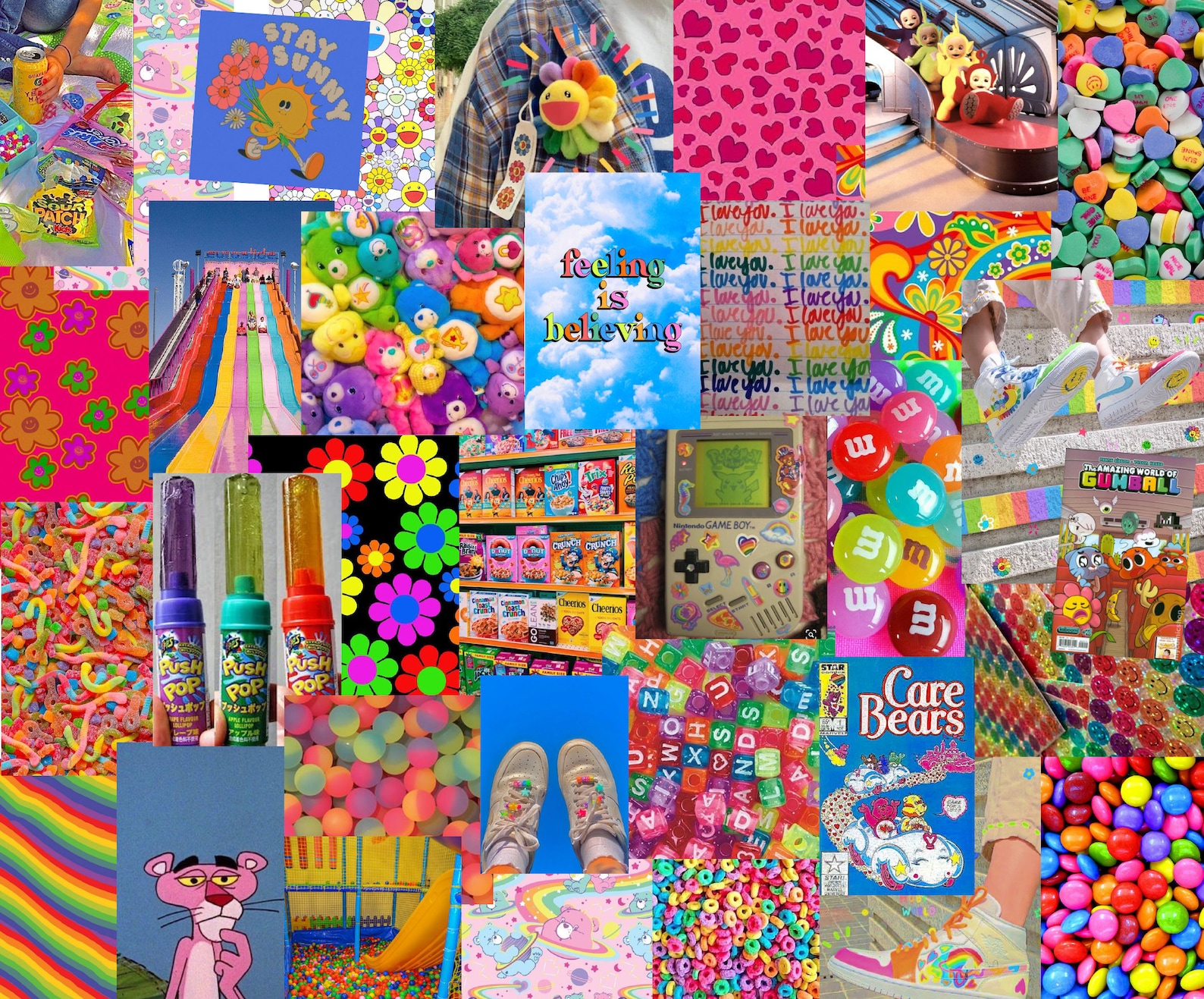Kidcore Collage Kit Indie Room Decor, Y2k Wall Collage Kit, Kidcore ...