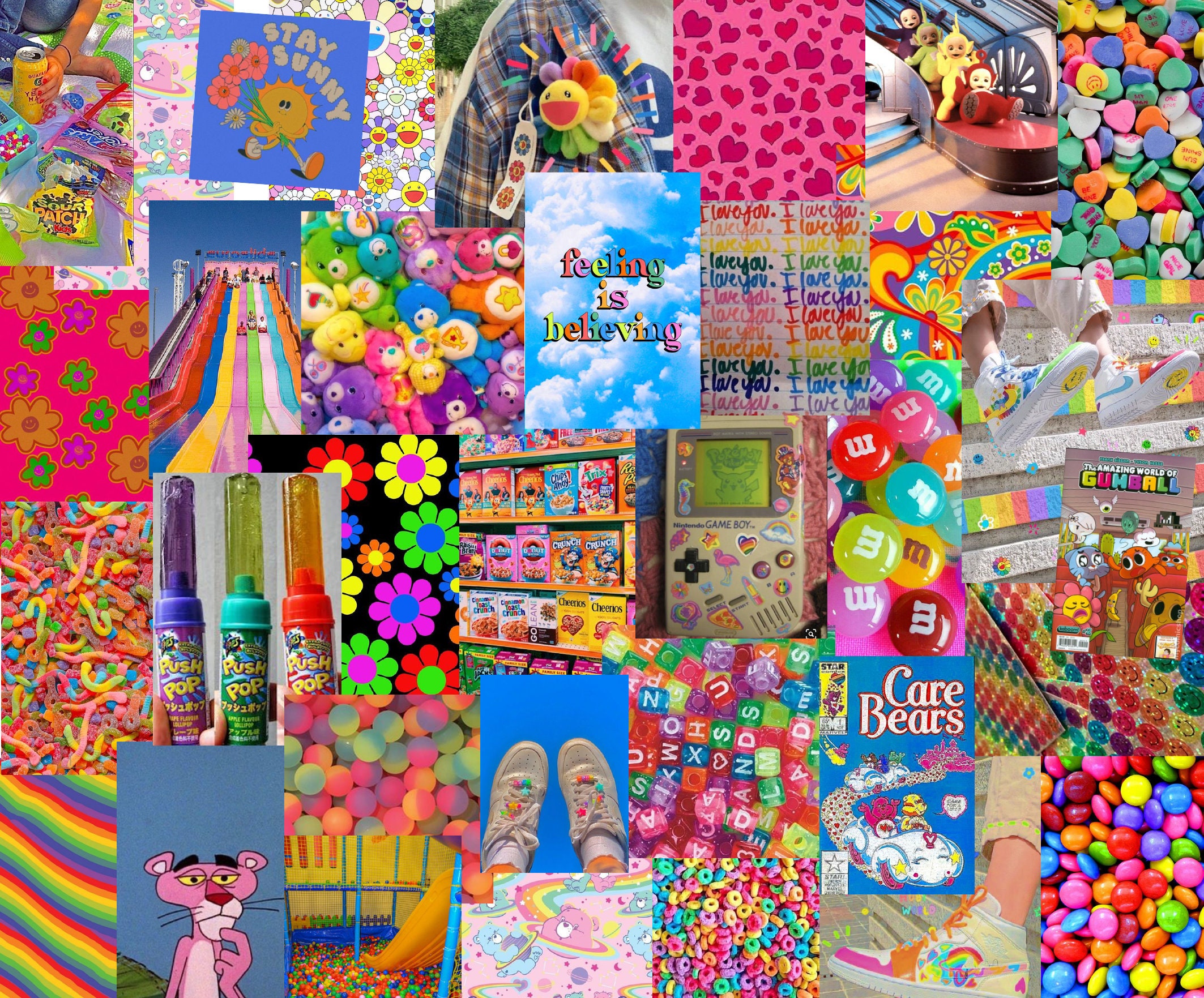 Kidcore Collage Kit Indie Room Decor, Y2k Wall Collage Kit, Kidcore ...