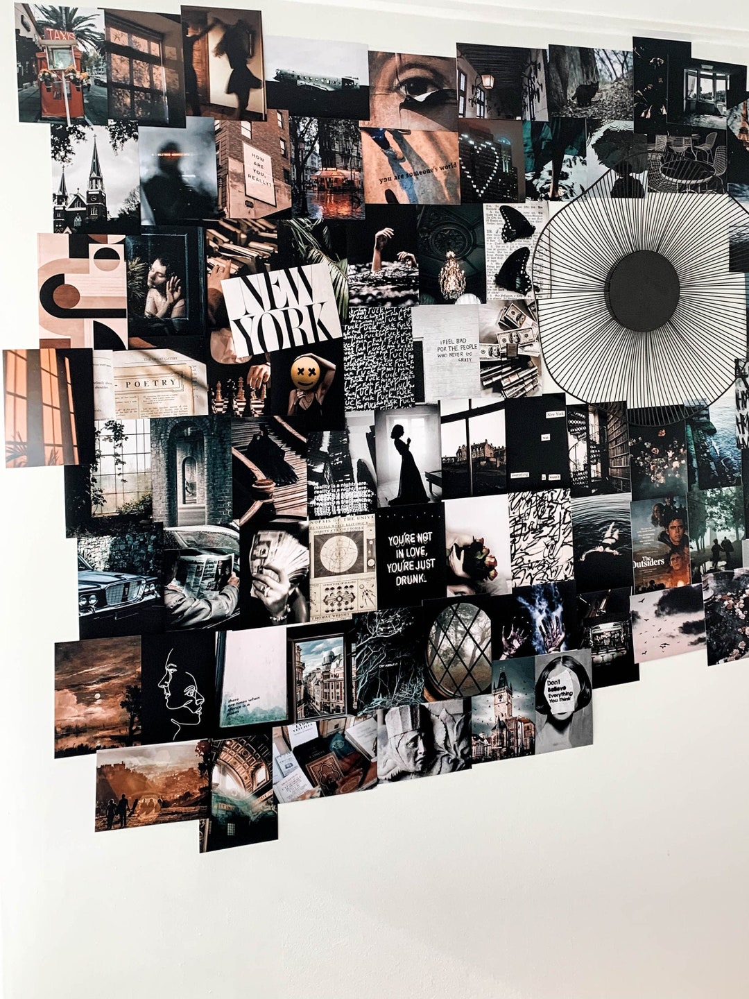Dark Academia Decor Wall Collage Kit, Grunge Collage Kit Bedroom Decor ...