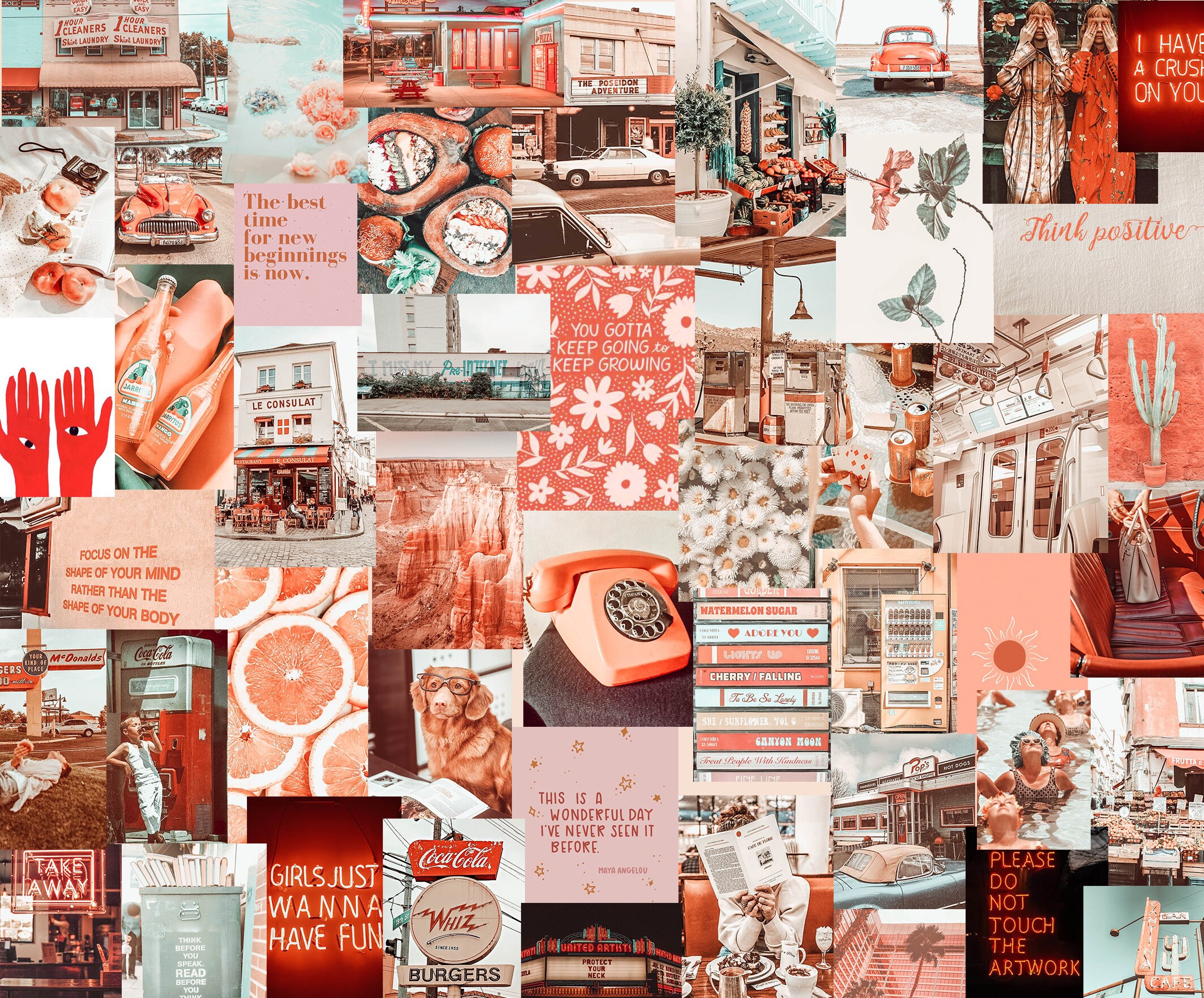 Tezza Collage Kit VSCO Wall Collage Kit, Tezza Collages, Colorful ...