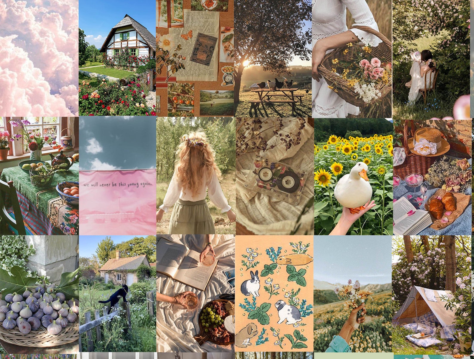 Cottagecore Wall Collage Kit Vintage Wall Collage Kit Boho - Etsy Canada