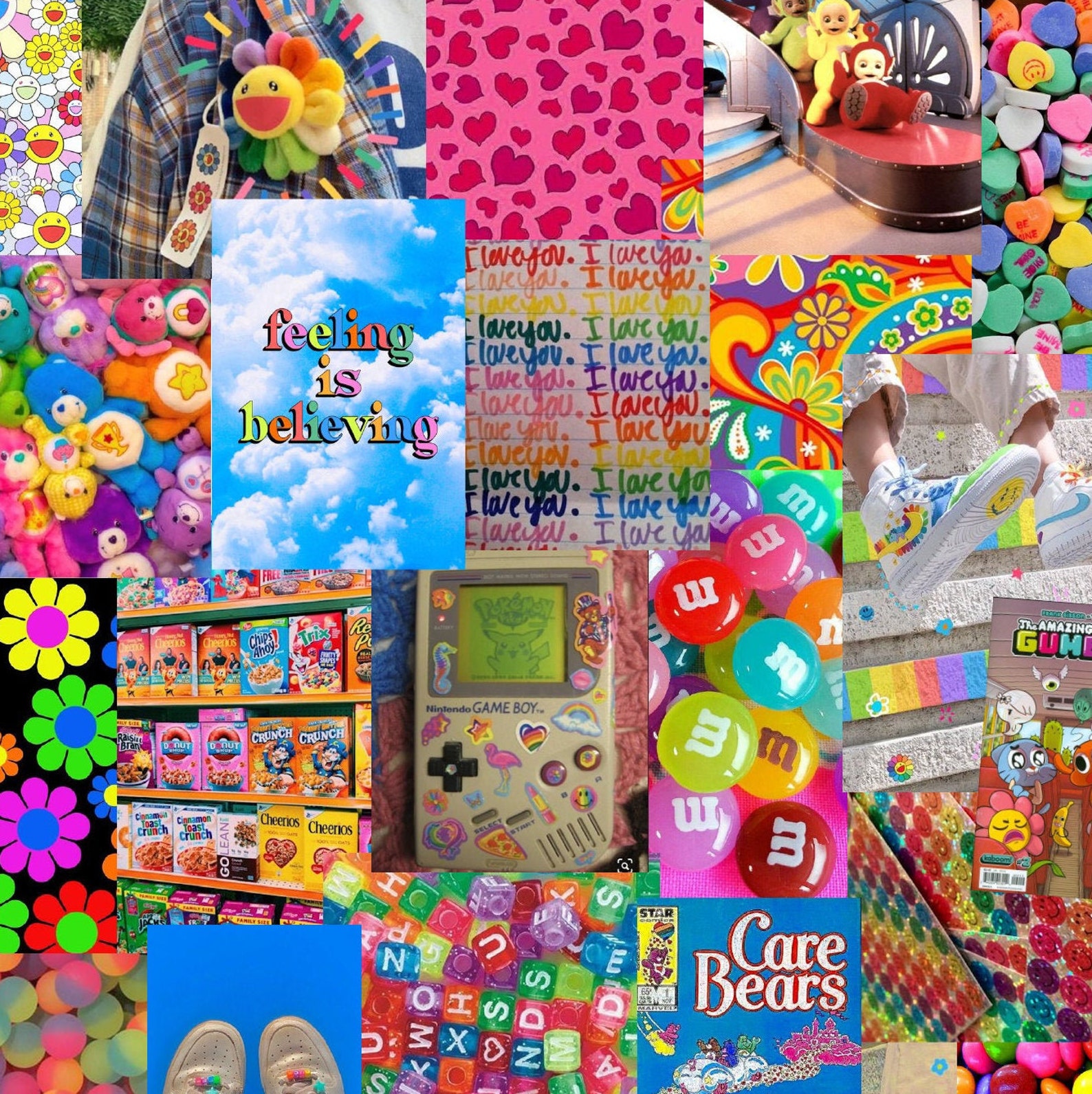 Kidcore Collage Kit Indie Room Decor, Y2k Wall Collage Kit, Kidcore ...
