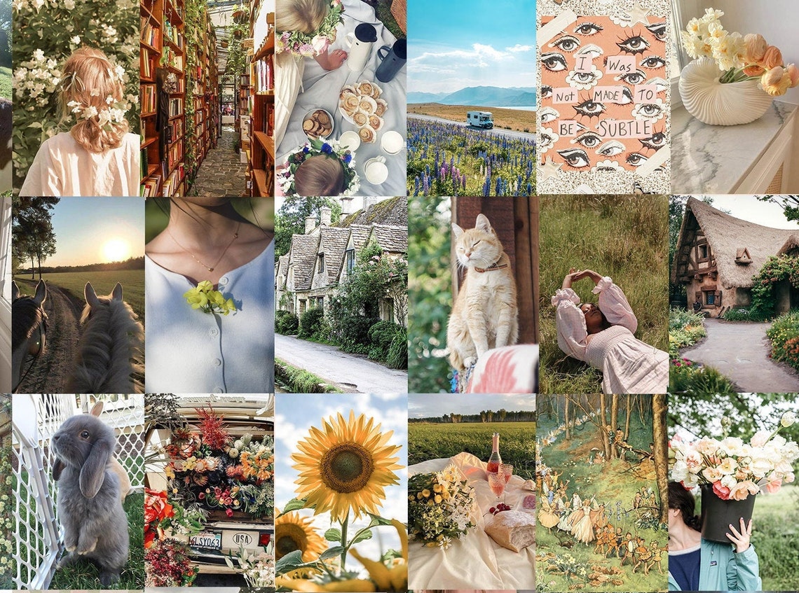 Cottagecore Wall Collage Kit Vintage Wall Collage Kit Boho - Etsy Canada