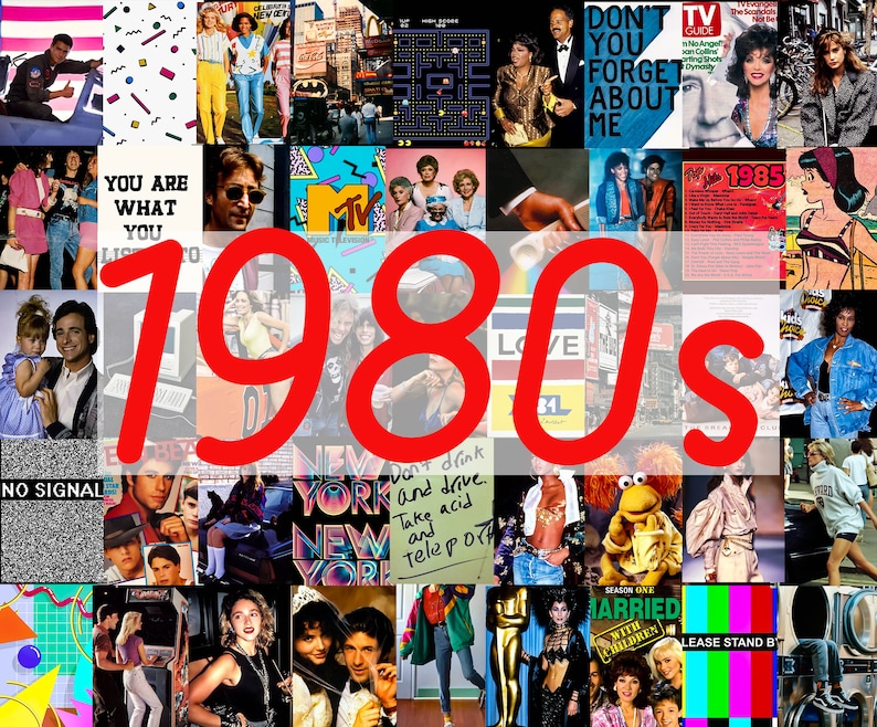 1980s Photo Collage Kit Indie Room Decor, 80s Aesthetic Retro Bedroom ...