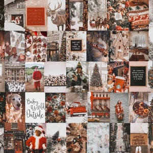 Christmas Wall Collage, Aesthetic Room Decor Christmas Aesthetic ...