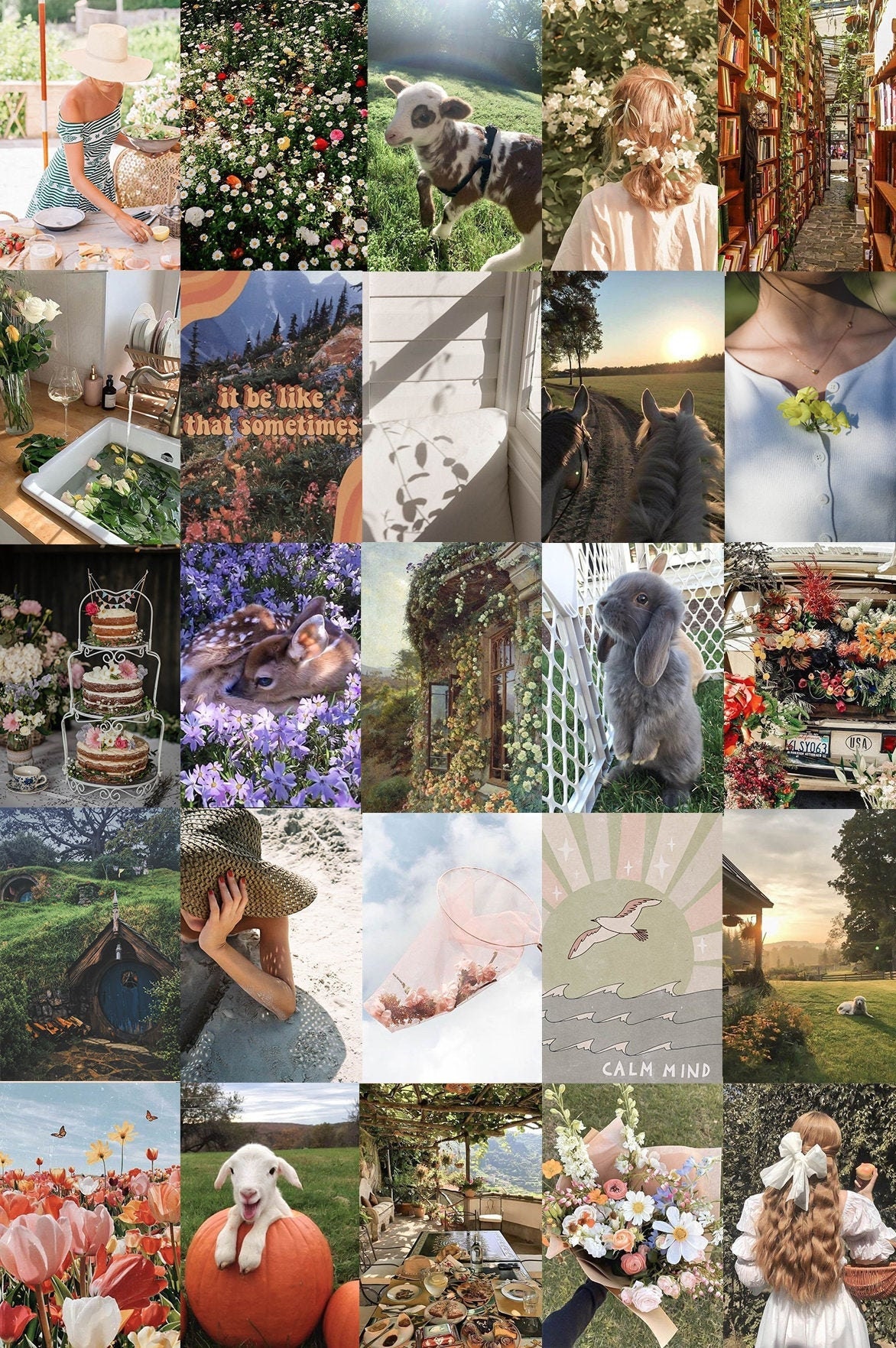 Cottagecore Wall Collage Kit Photo Wall Collage Kit Digital - Etsy