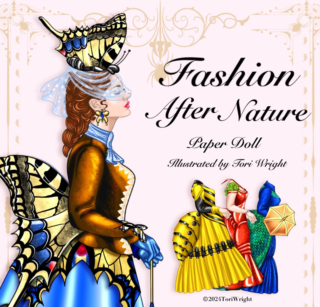 Paper Doll Victorian Bug Fashion Nature Digital - Etsy