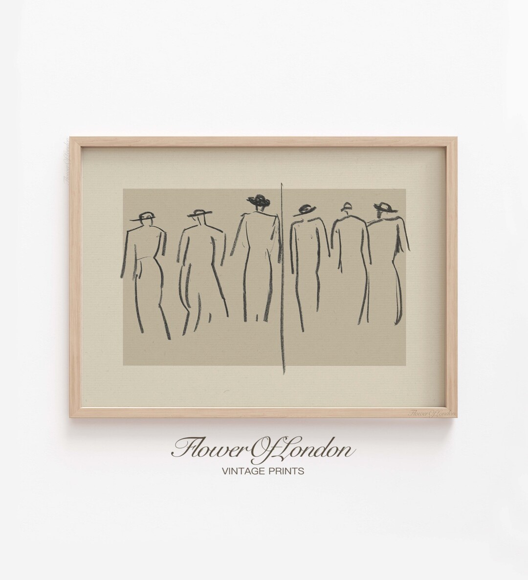 Vintage Figure Sketch Print, INSTANT DOWNLOAD, Minimalist Rustic ...